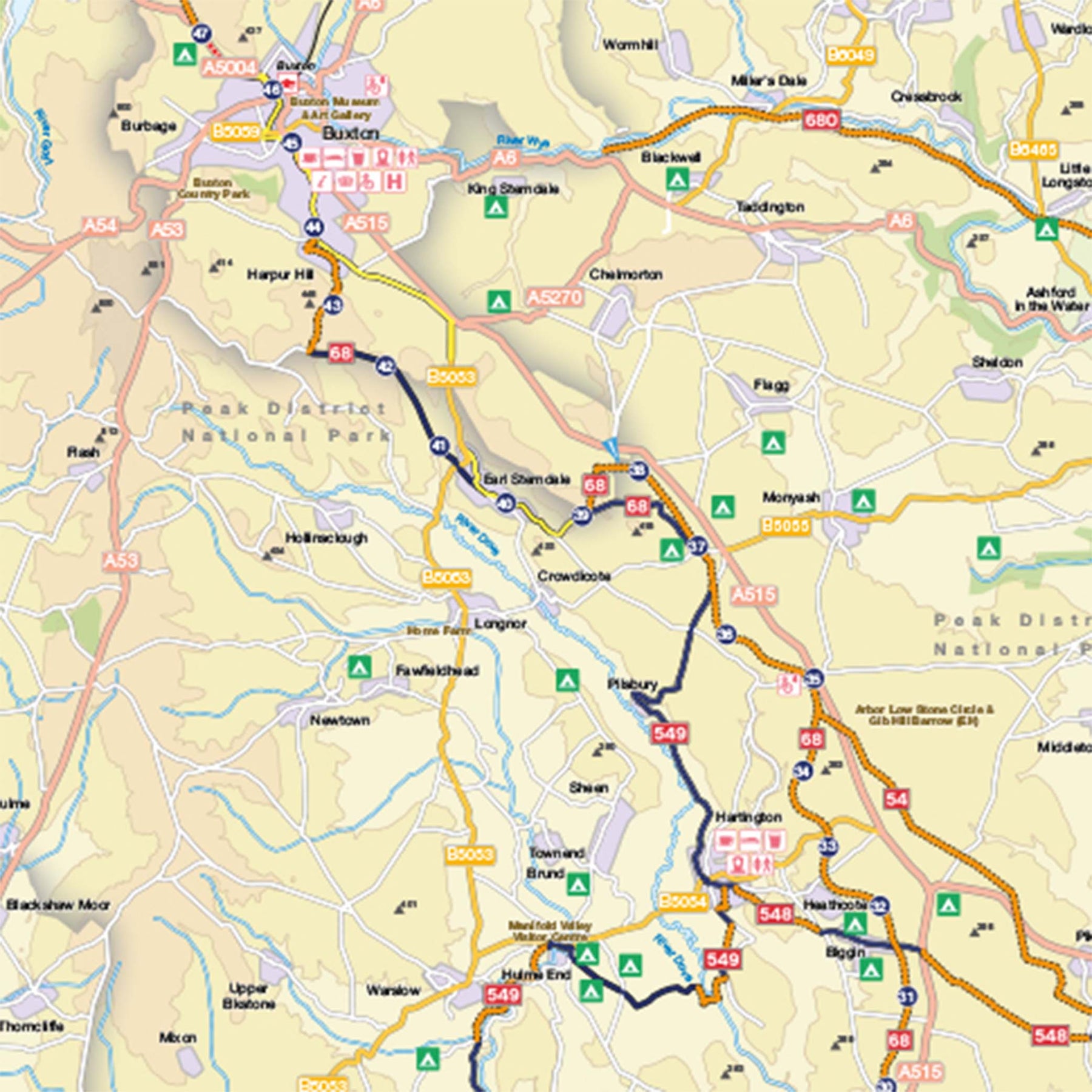 Pennine Cycleway South Map Derby to Settle Cycle Route Route 68 Sustrans Shop